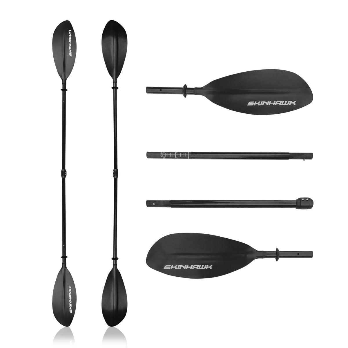 Skinhawk fiberglass/carbon kayak double paddle 4-piece – SKINHAWK