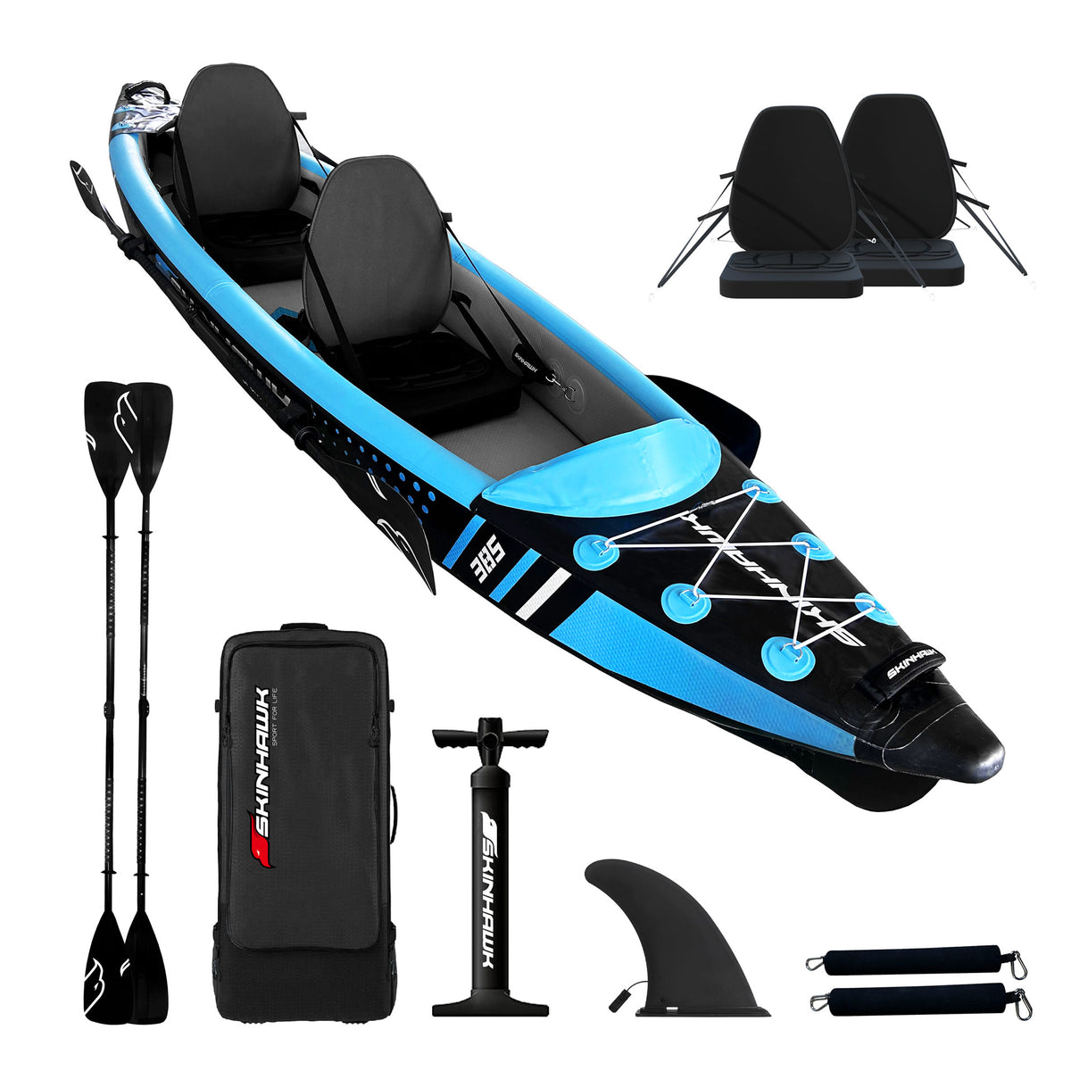 Schlauchboot Kajak in Blau für 2 Personen – SKINHAWK